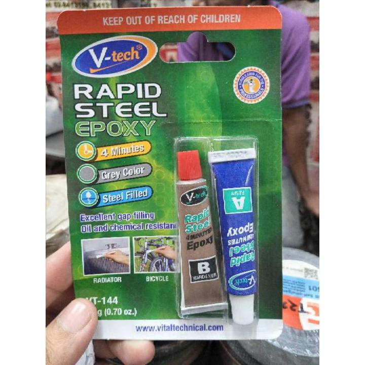 Good quality V-tech Rapid Steel Epoxy Adhesive Metal Glue 4 Minute ...