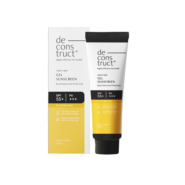 Deconstruct Lightweight Gel Water Resistant Sunscreen for Oily Skin SPF ...