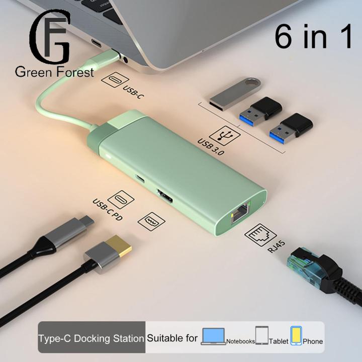 Green forest Hub Extender Gigabit Ethernet Type-C to USB 3.0/RJ45 Hub ...