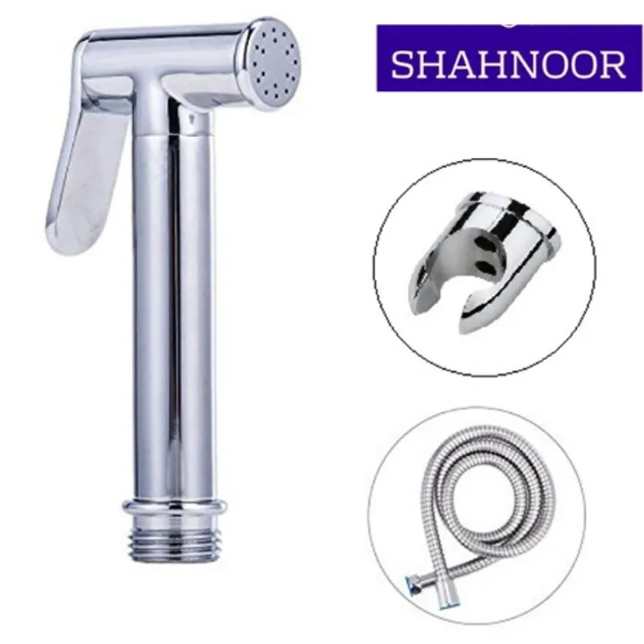 Toilet Bidet Round Silver Colour Push Shower Full Set | Daraz.com.bd