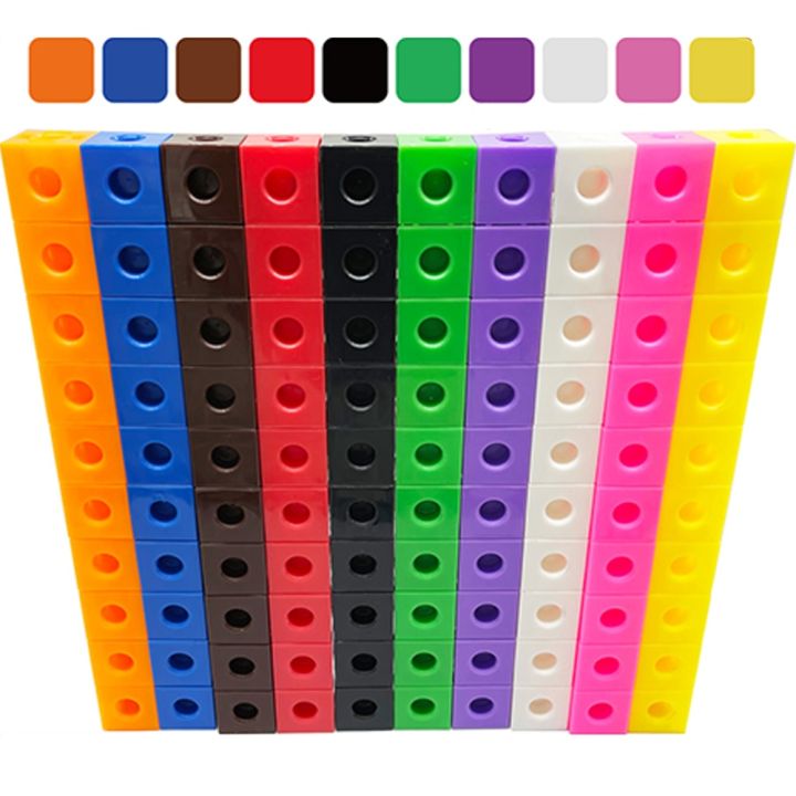 100pcs Mathematics Linking Cubes 3d Puzzle Numberblocks Interlocking Multilink Counting Blocks