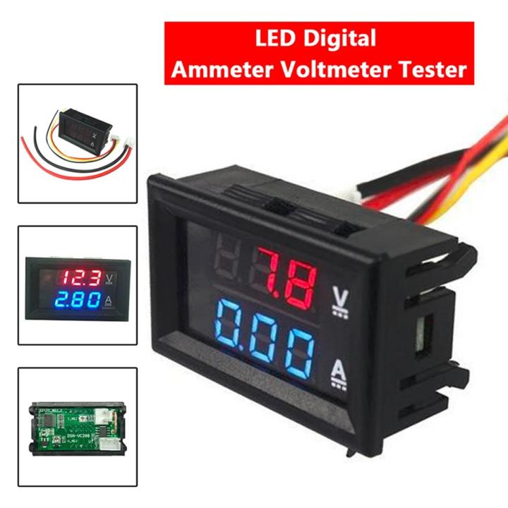 Dual LED Display Mini Digital Voltmeter Ammeter DC 100V 10A Panel Amp ...
