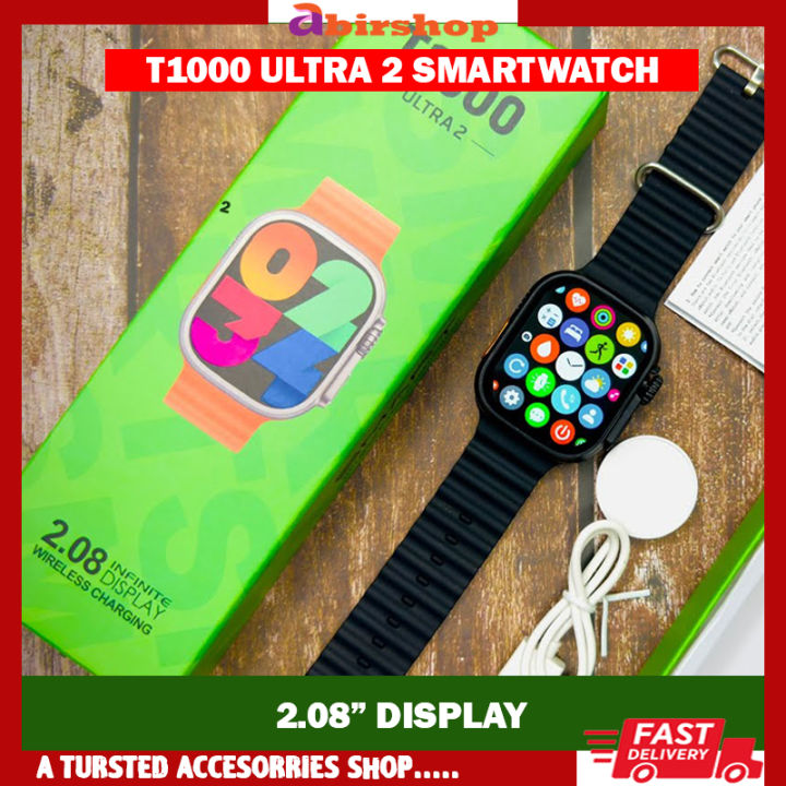 T1000 Ultra 2 Smartwatch 2.08" Display Wireless Charging Support ...