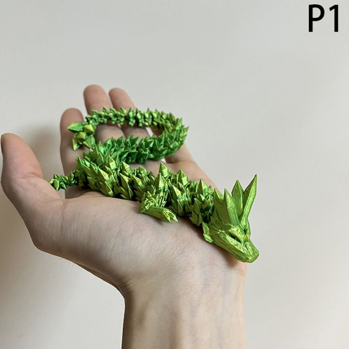 3D Printed Gem Dragon Crystal Fidget Toy Rotatable Articulated Dragon ...