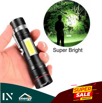 Mini Flas-hlight LED Torch Light Mini Rechargeable LED Flash-light Zoom ...