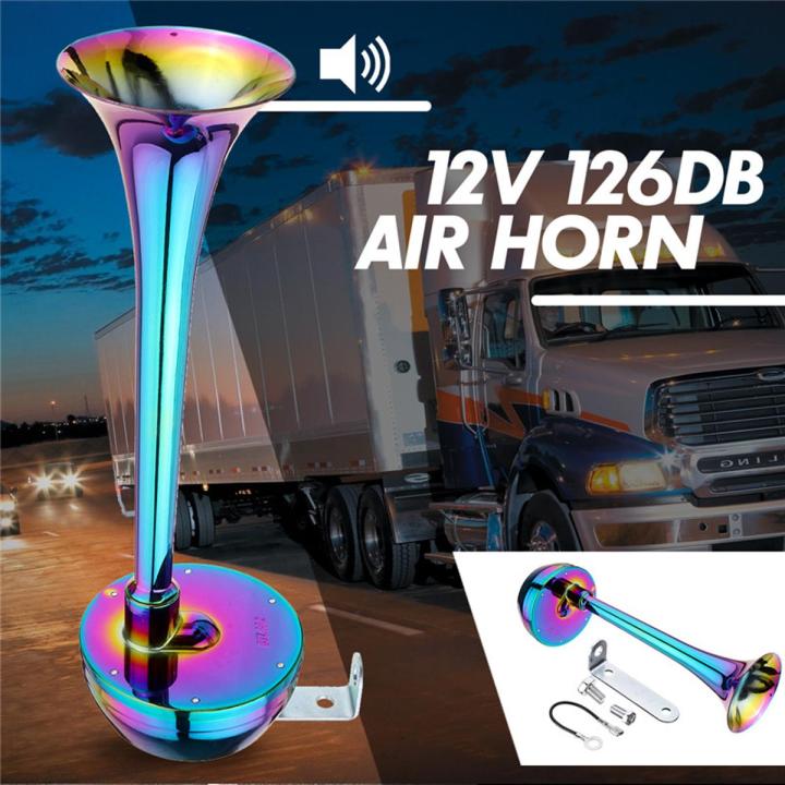 126DB 12V Colorful Electric Air Horn Truck Loud Train Car Kit Car/Truck ...