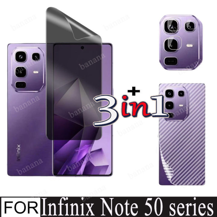 3In1 Infinix Note 50 Pro 4G Privacy Screen Soft Hydrogel Film For ...