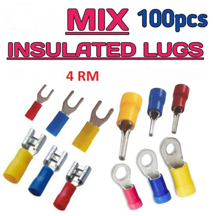 CABLE LUG 4 RM , MIXED 100PCS (O+I+JACK+U) TYPE INSULTED CABLE ...