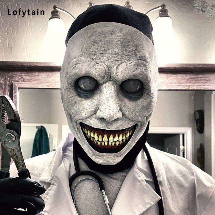 Horror The Exorcist Smiling Face Demon Mask Cosplay Evil Creepy Ghost ...