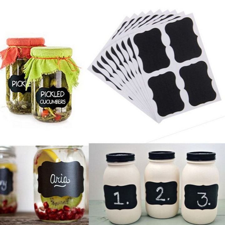 36PCS/Set Jars Labels Erasable Chalkboard Sticker Waterproof Craft ...