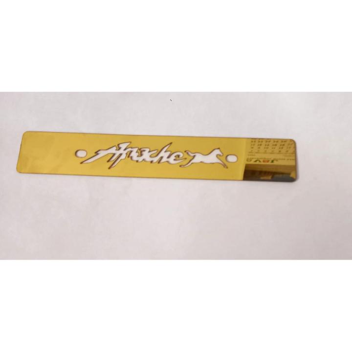 Apache 4V Metal Mane Plate For Motorcycle. Golden | Daraz.com.bd