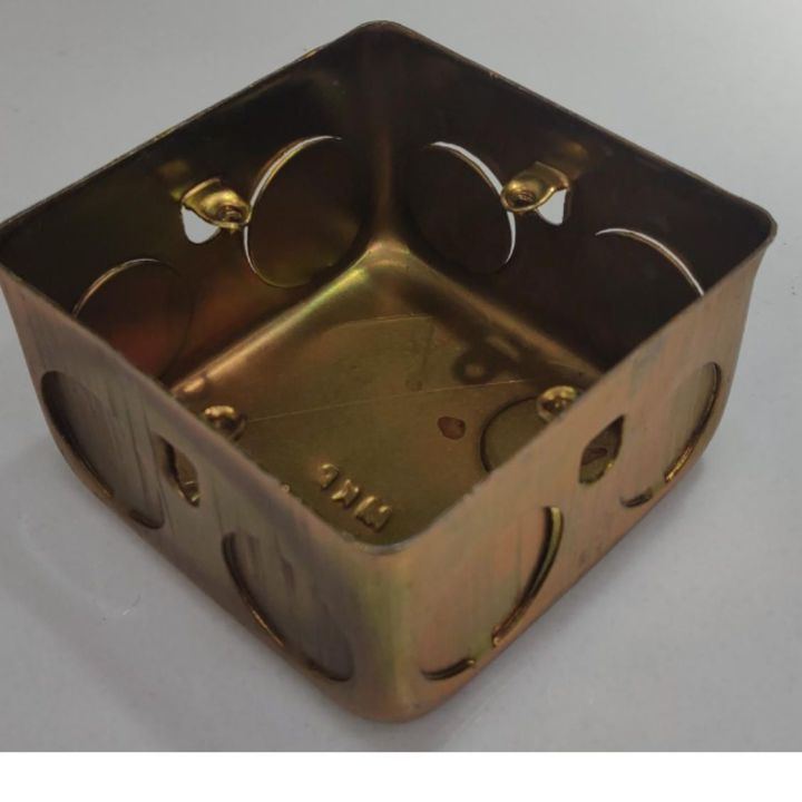 One Gang Steel Junction Box For Electrical Wiring Round Edge Yellow ...