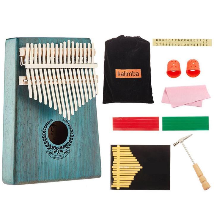 Kalimba 17 Key Thumb Piano and Tune Hammer,Portable Mahogany Body ...