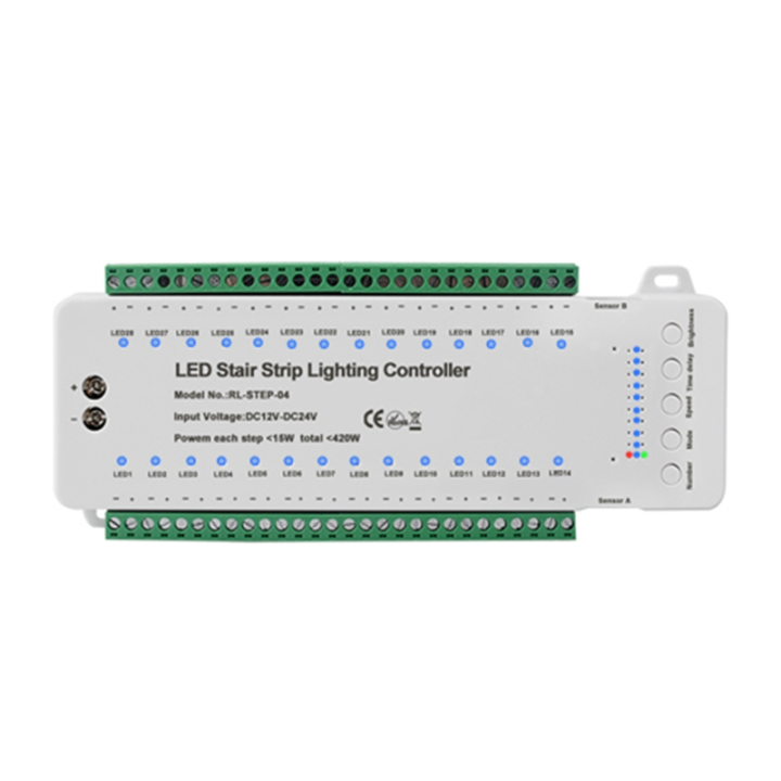 28 Steps Stair Controller with Remote- Reactive Lighting - Stair ...