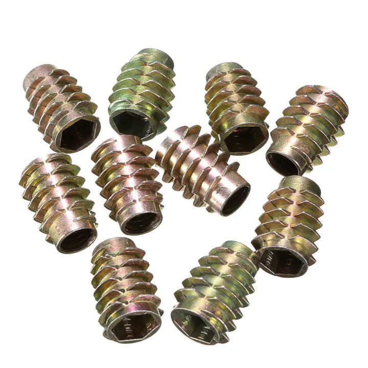 10Pcs M4 M5 M6 M8 Type E Hex Drive Screw In Threaded Insert Bushings ...