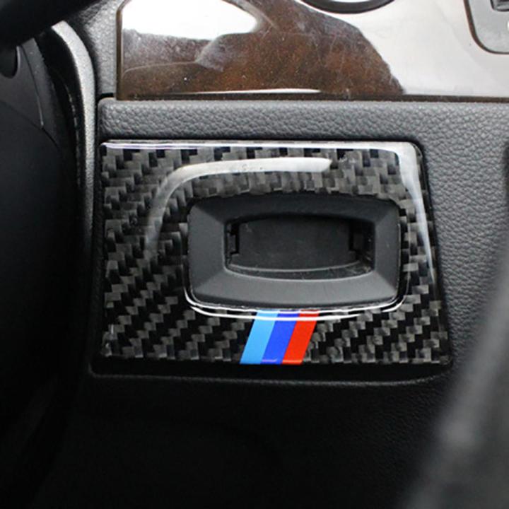 Carbon Fiber Car Ignition Switch Key Hole Cover Interior Trim Sticker ...