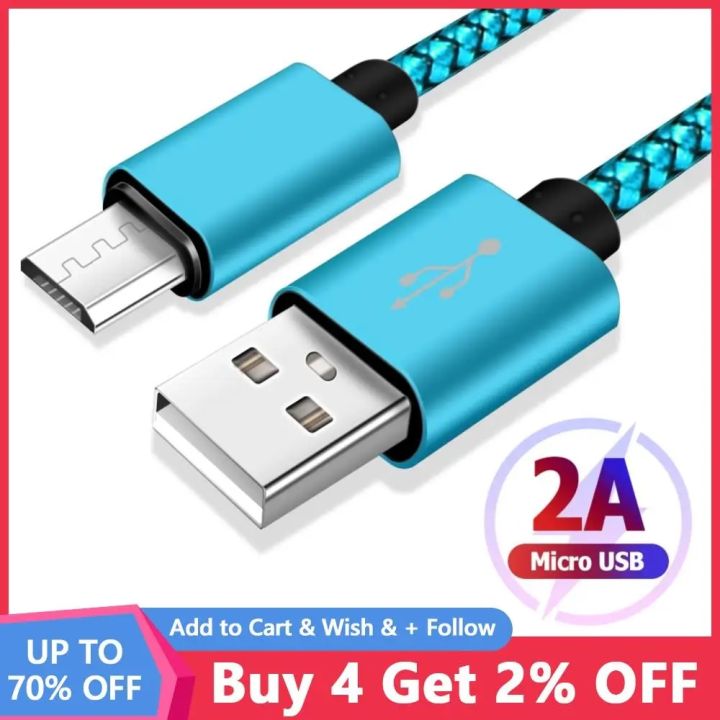 1m 2m 3m USB A 2.0 to Micro B Charger Cable High Speed Data Charging ...