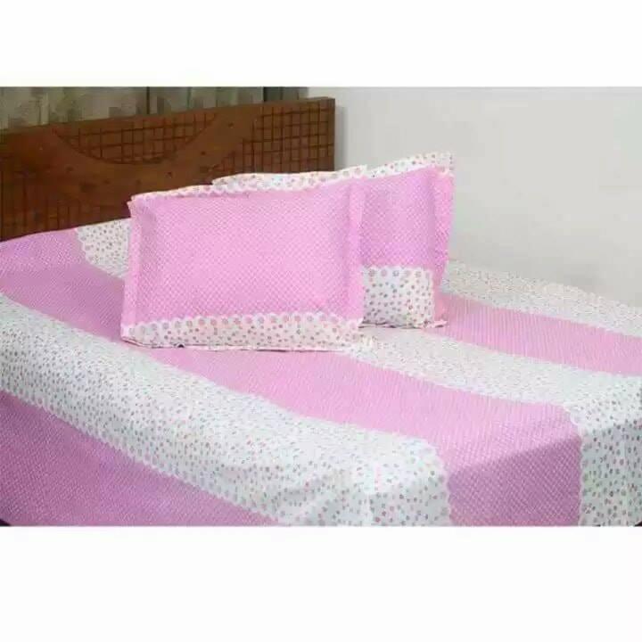 SKYBD 100% cotton king size bed sheet with 2 pillow cover | Daraz.com.bd