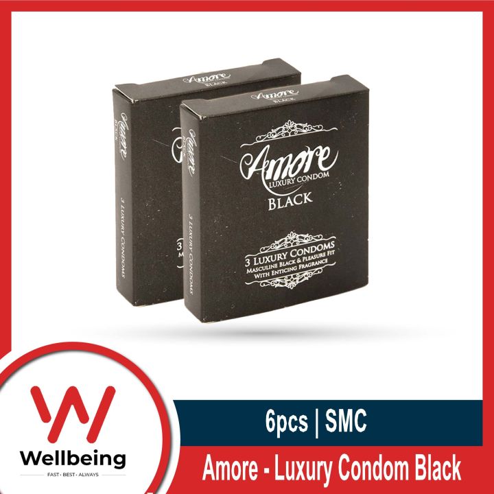 Amore - Luxury Condom Black - Combo Pack - 2 Packs - 3x2 - 6pcs | Daraz.com.bd