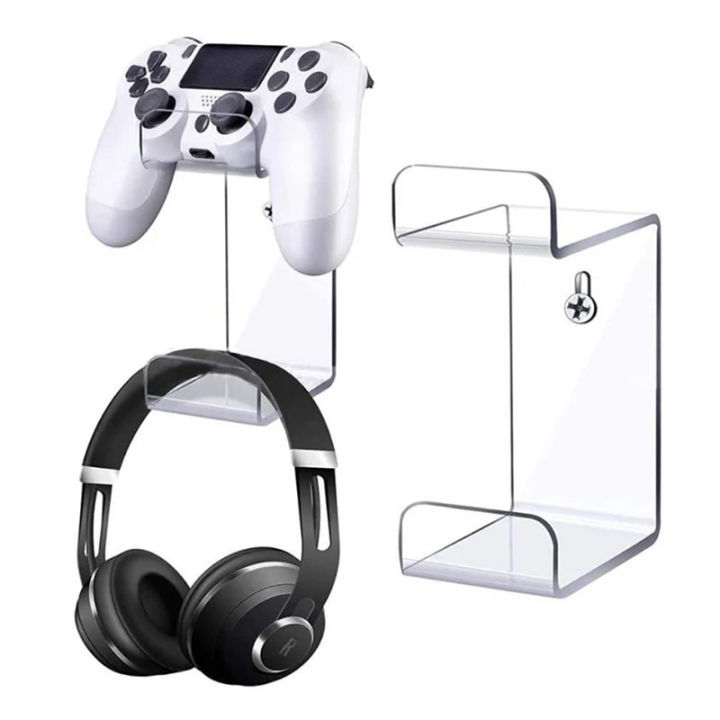 Fashionable Wall Mounted Acrylic Headset Stand Hanger Game Controller ...