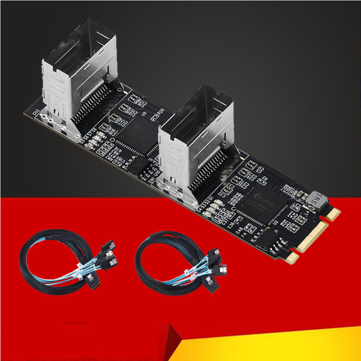 NEW M.2 to SATA Card PCI Express 3.0 M2 to SATA Multiplier Adapter 8 ...