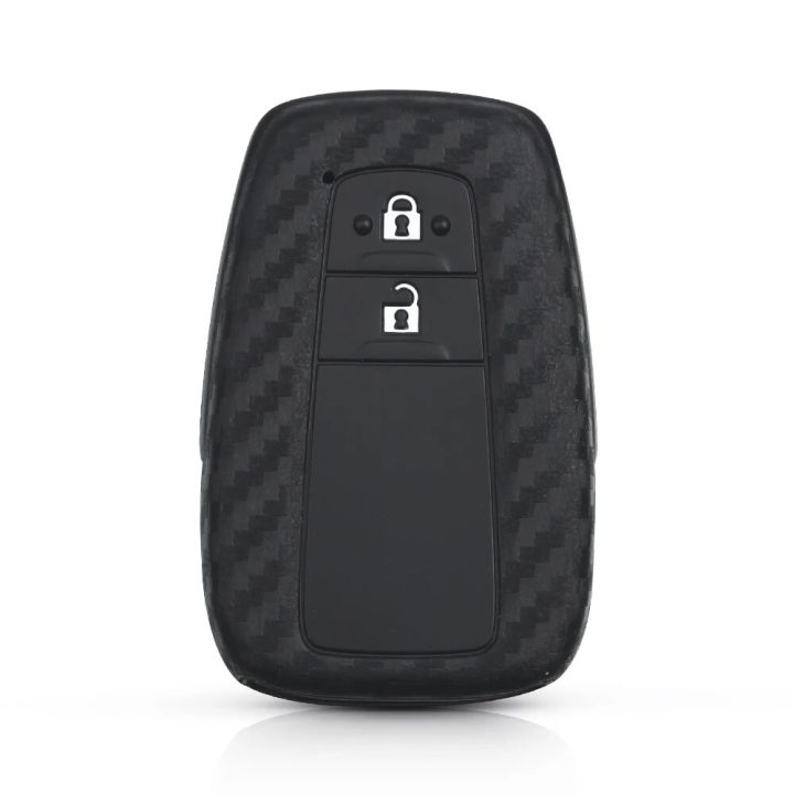 KEYYOU Carbon Fiber Car Key Case Toyota Camry Corolla C-HR Prado Prius ...