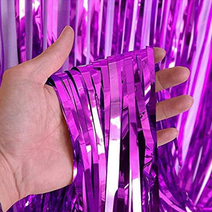 Foil Metallic Curtain Backdrop For Happy Birthday Party Decoration ...