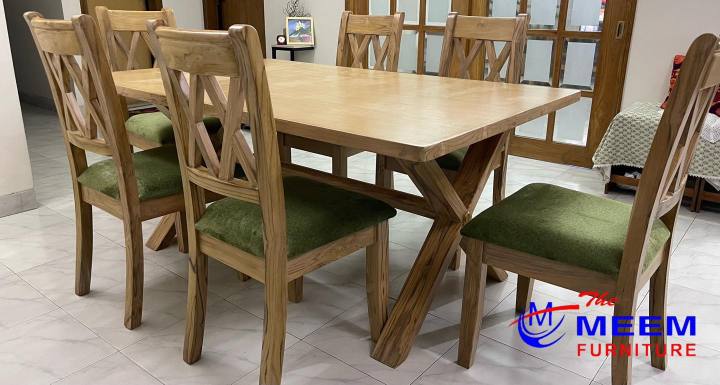 Dining Table 6 Chair Set Made By Segun Wood | Daraz.com.bd
