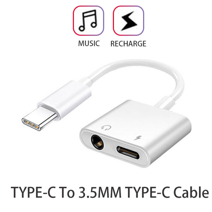 Type-C Connector USB C to Dual Type-C 3 5mm Jack AUX Cable Adapter for ...