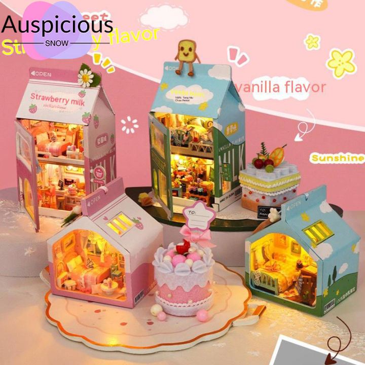 Diy Wooden Cabin Miniature Architecture Handmade Assembly Creative Cute ...