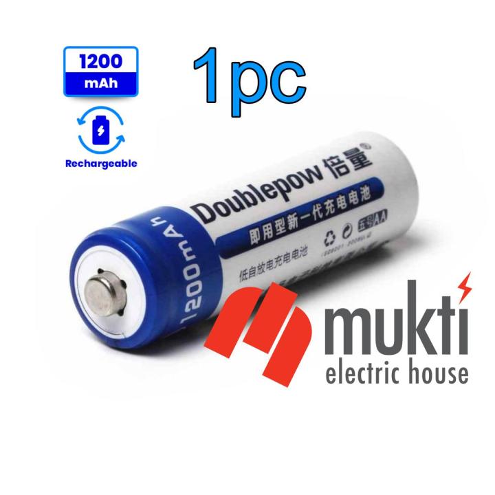 Doublepow Rechargeable AA 1200mAh NiMH Pencil Battery with 1200 Cycle ...