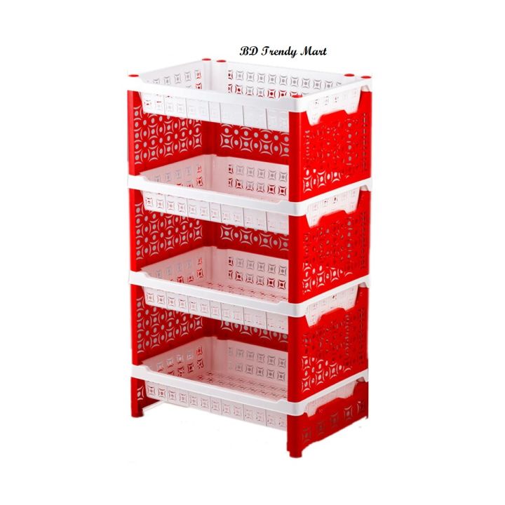 Prime Rack - 4 Step -Red & White | Daraz.com.bd