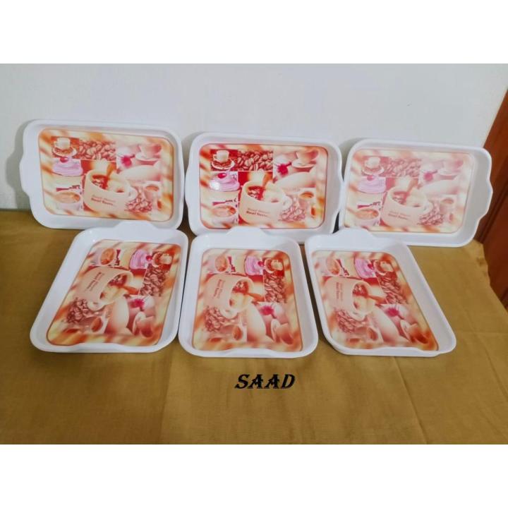 6 Pcs Nasta Trays/Platters 6 Pcs Set. Small Exclusive Melamine Serving ...