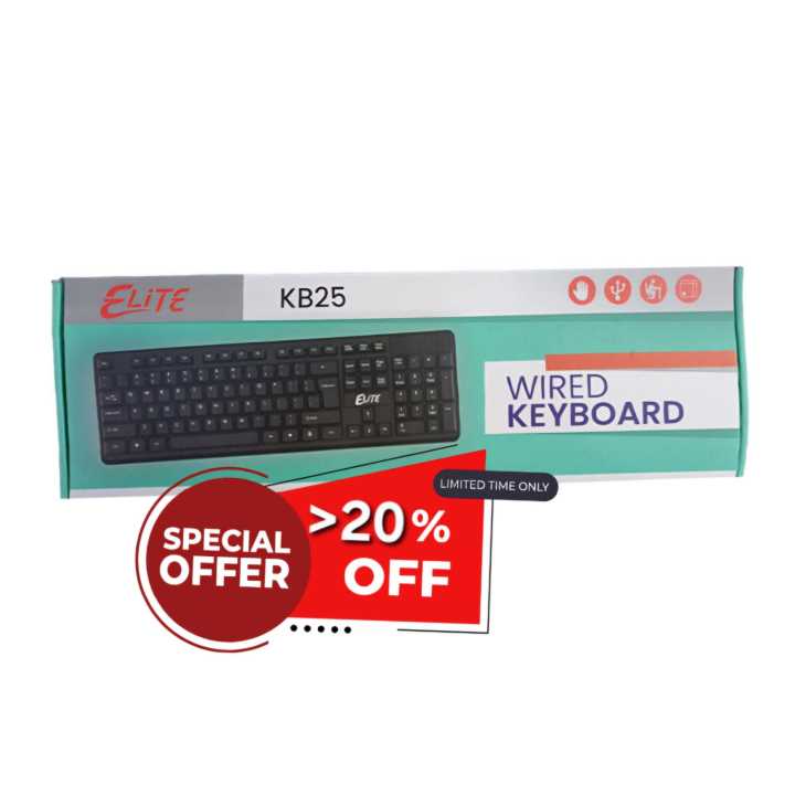 Elite KB25 Wired USB Keyboard | Best for IELTS examinee and other ...