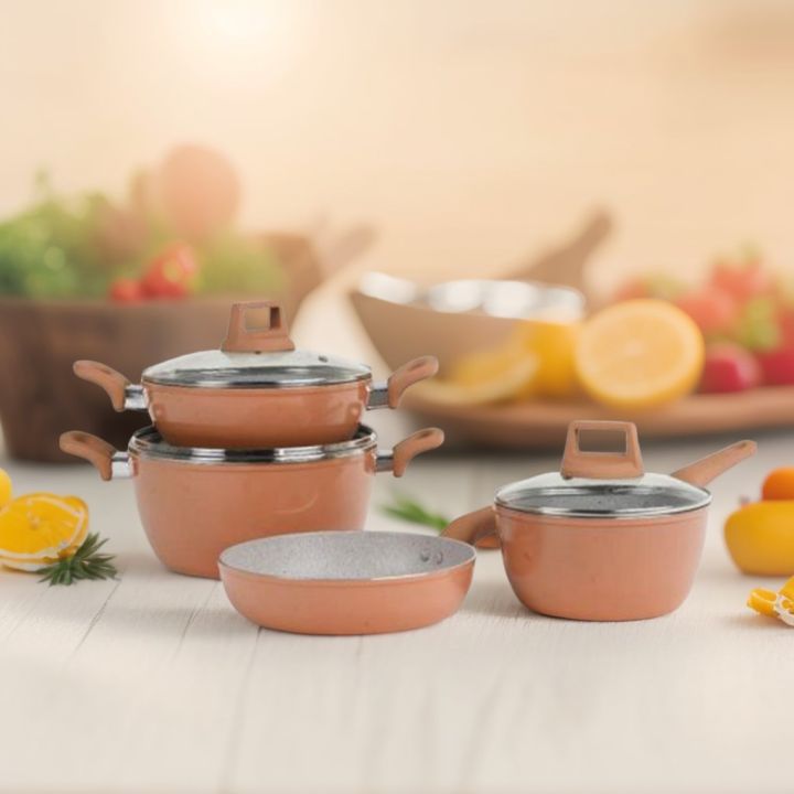 Kiam Non-Stick 7 Pcs Cookware Set (Induction bottom) | Daraz.com.bd