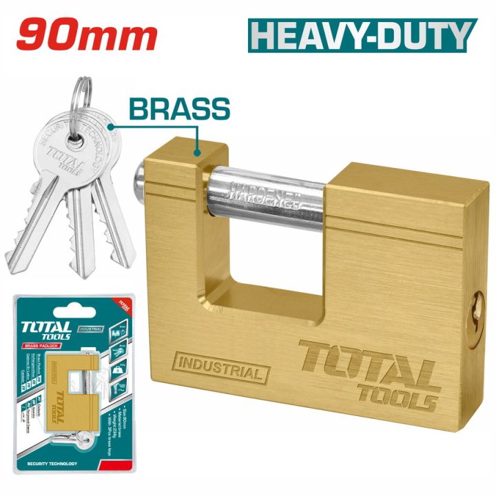 90Mm Heavy Duty Brass Block Padlock Total - Tlk32903 | Daraz.com.bd