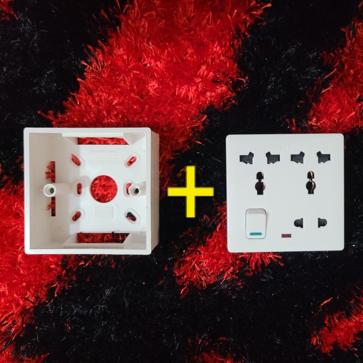 8 Pin Socket With Box (220V 1800+W 16A ) Multi Function Universal Wall ...