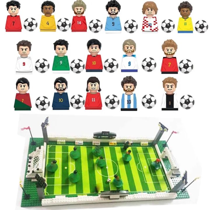 Soccer Football Field Stadium Famous Mini Football Player Figures Match ...