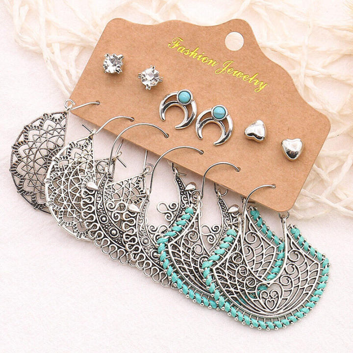 Trendy New Women's Stud Earrings Set for Girls Simple Stylish Fashion ...