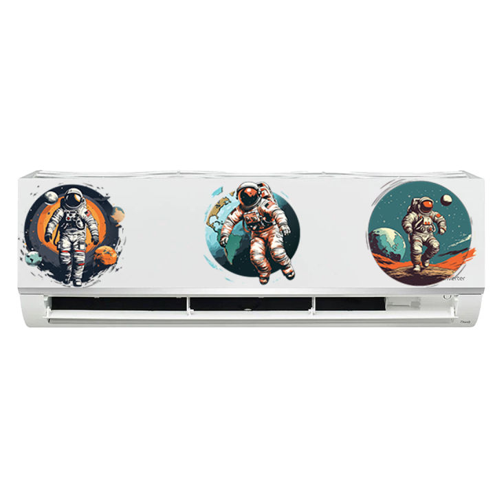 Decals Creativity Cosmic Ac Sticker Astronaut in Space Air Conditioner ...