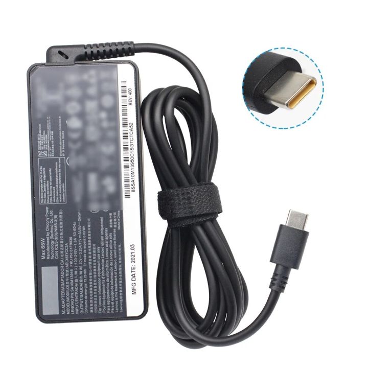 20V 3.25A 65W USB C Charger for Lenovo Chromebook 300e 100e 500e C330 ...