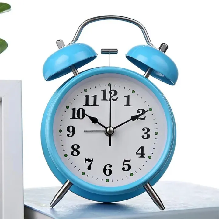 Rainbow Twin Bell Alarm Clock, Non Ticking Loud Alarm Clock with ...