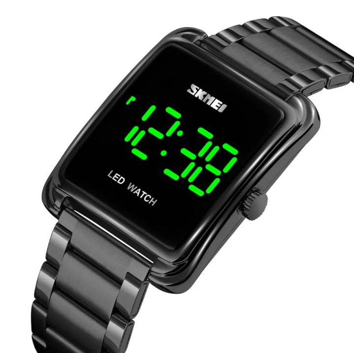 SKMEI SK1505 Black Stainless Steel Digital Watch For Men - Black ...