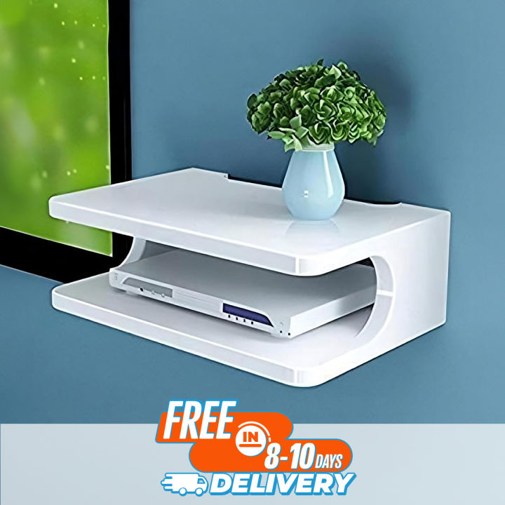 Setup Box Stand/WiFi Router Stand Wall Mount for Home Wall Shelf for ...