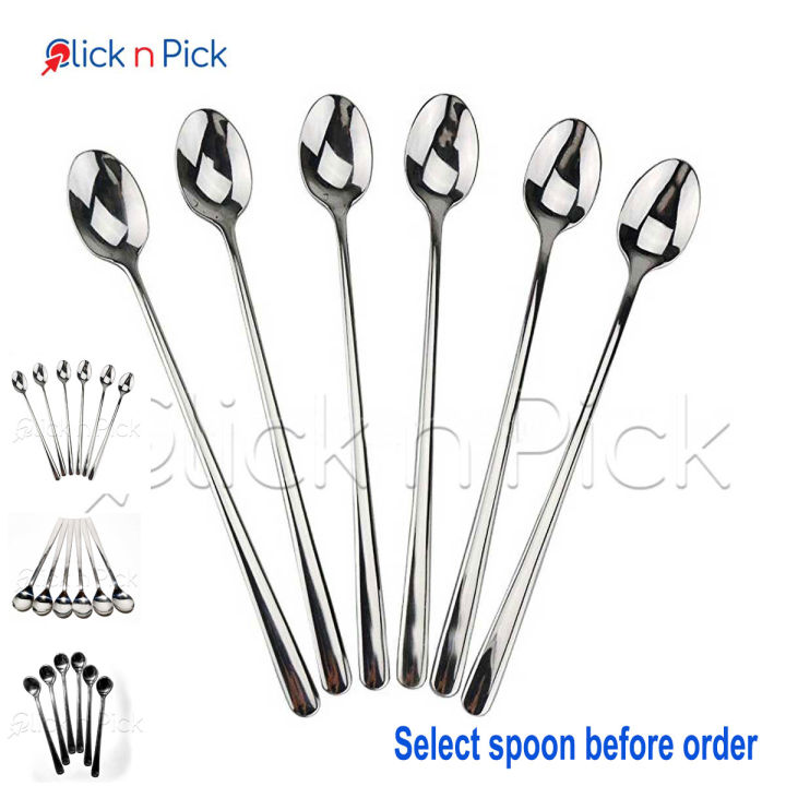 Steel Long Tall Tea Spoon 6 Piece - Great To Have - Simple To Use ...