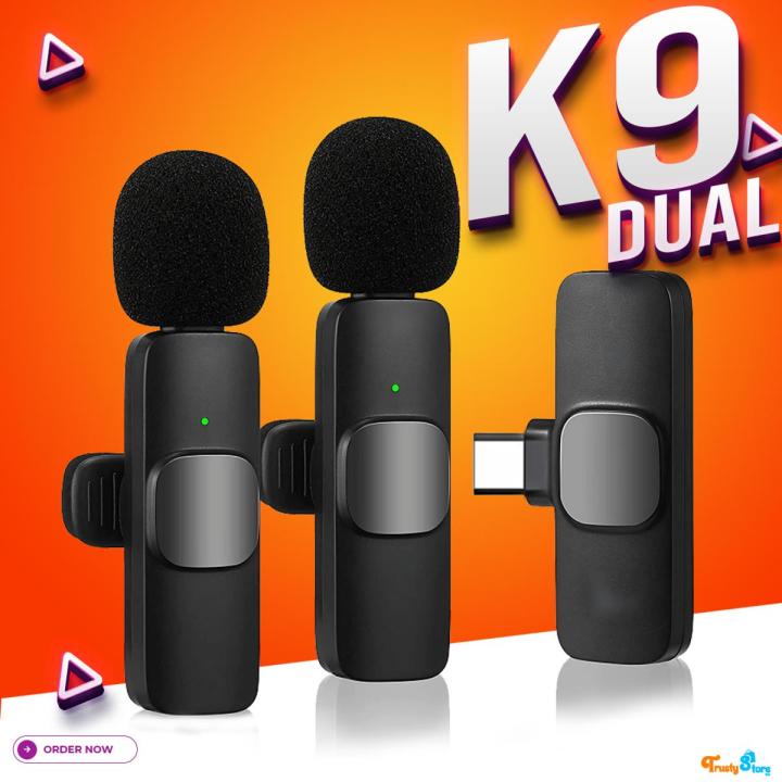 K9 Dual Wireless Microphone Type - c | Daraz.com.bd