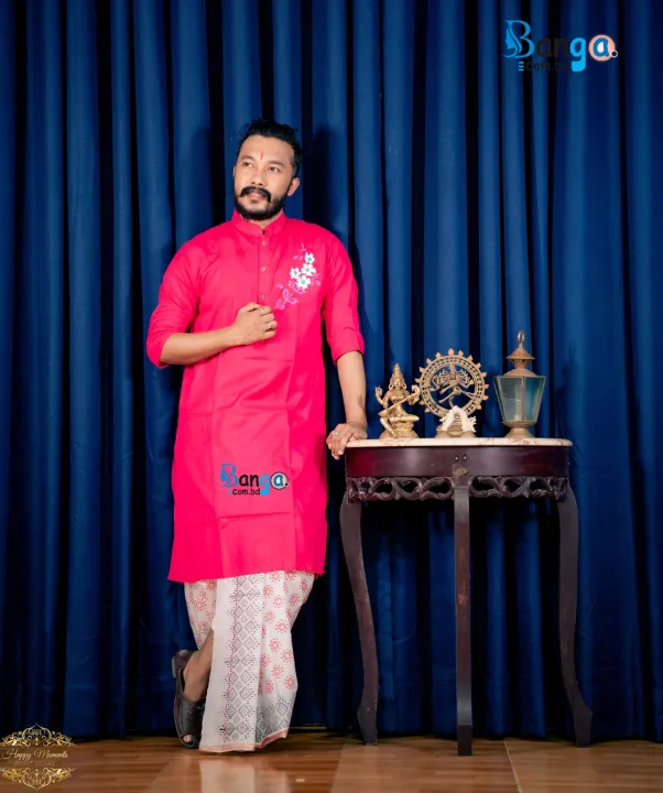 Durga pujar Punjabi with Chest Contrast - mixed Cotton - Brand New ...