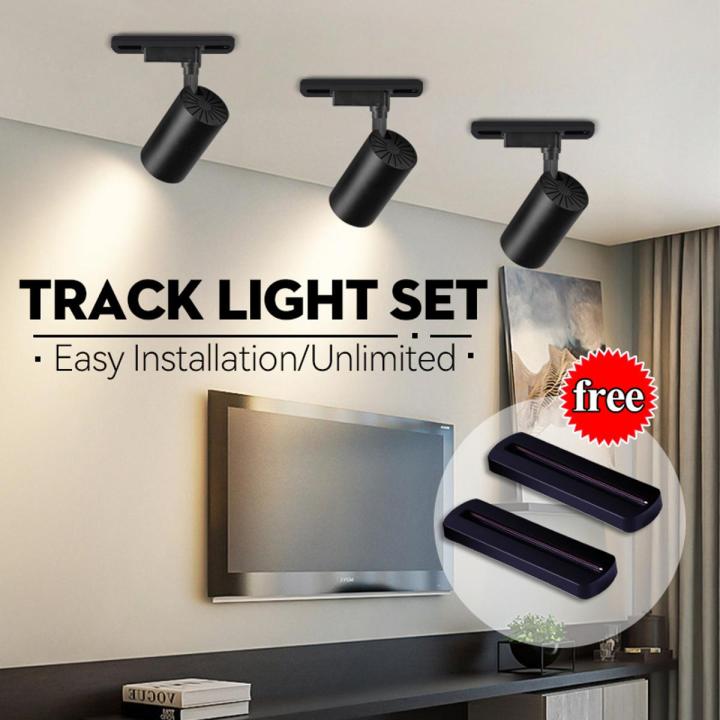 LED Track Lights Set with Rails 12W 20W 30W 40W Wall Spot Light 220V ...