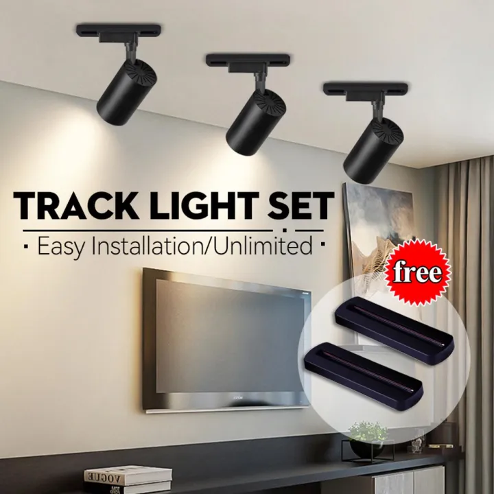 LED Track Lights Set with Rails 12W 20W 30W 40W Wall Spot Light 220V ...
