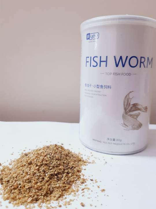 YEE Fish Worm Stem 80gm High Protein Dry Food Goldfish Swordtail Tettra ...